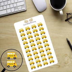 School Bus Planner Stickers, Cute Sticker Sheet - Etsy