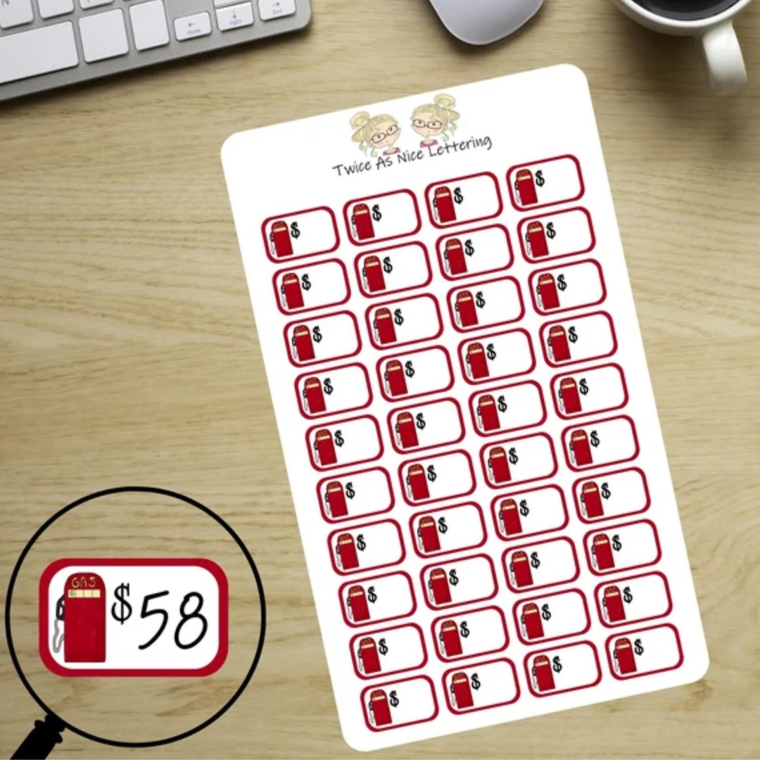 Gas Spending Tracking Stickers, Gas Stickers, Spending Stickers ...