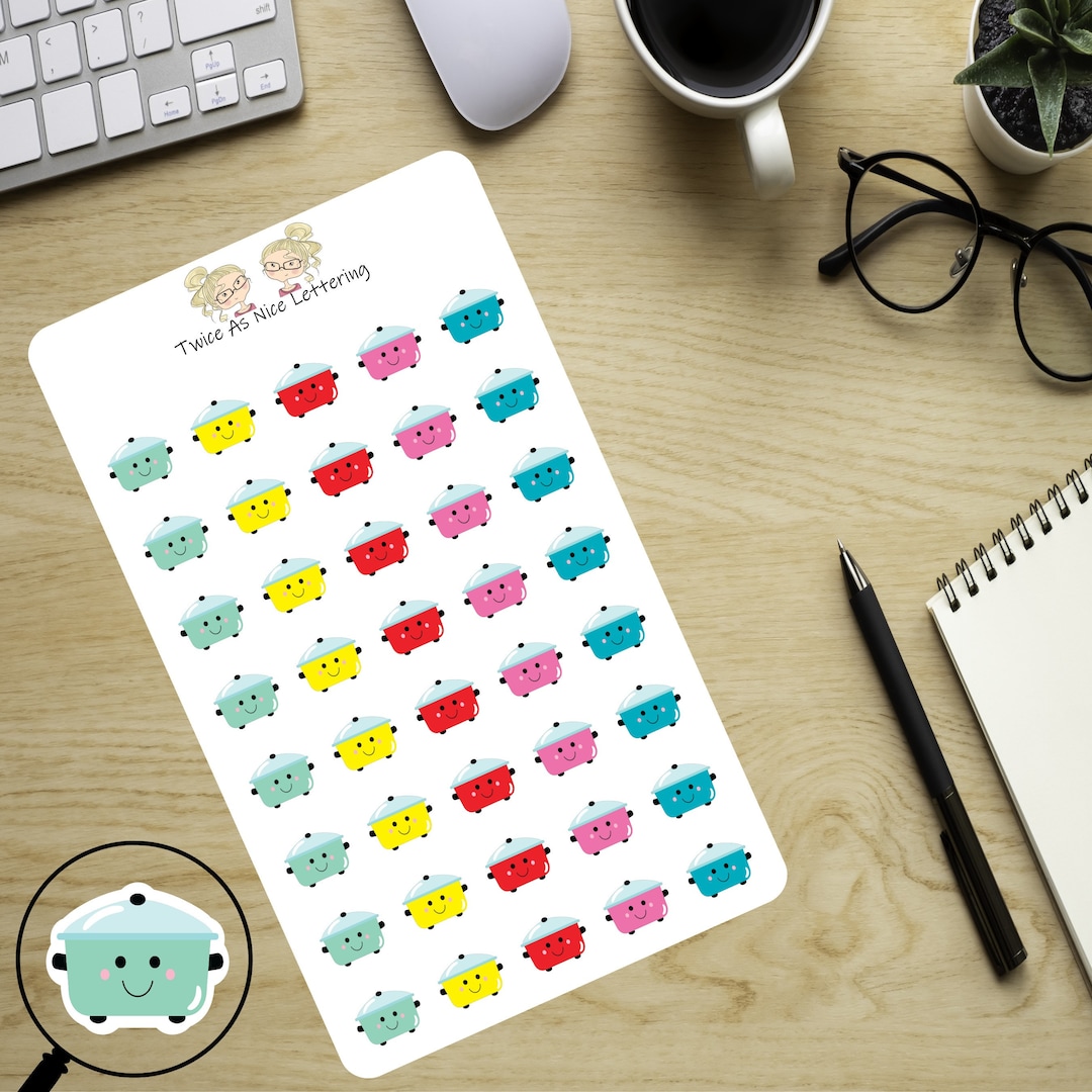 Slow Cooker Stickers, Meal Planning Stickers, 40 Dinner Planner ...