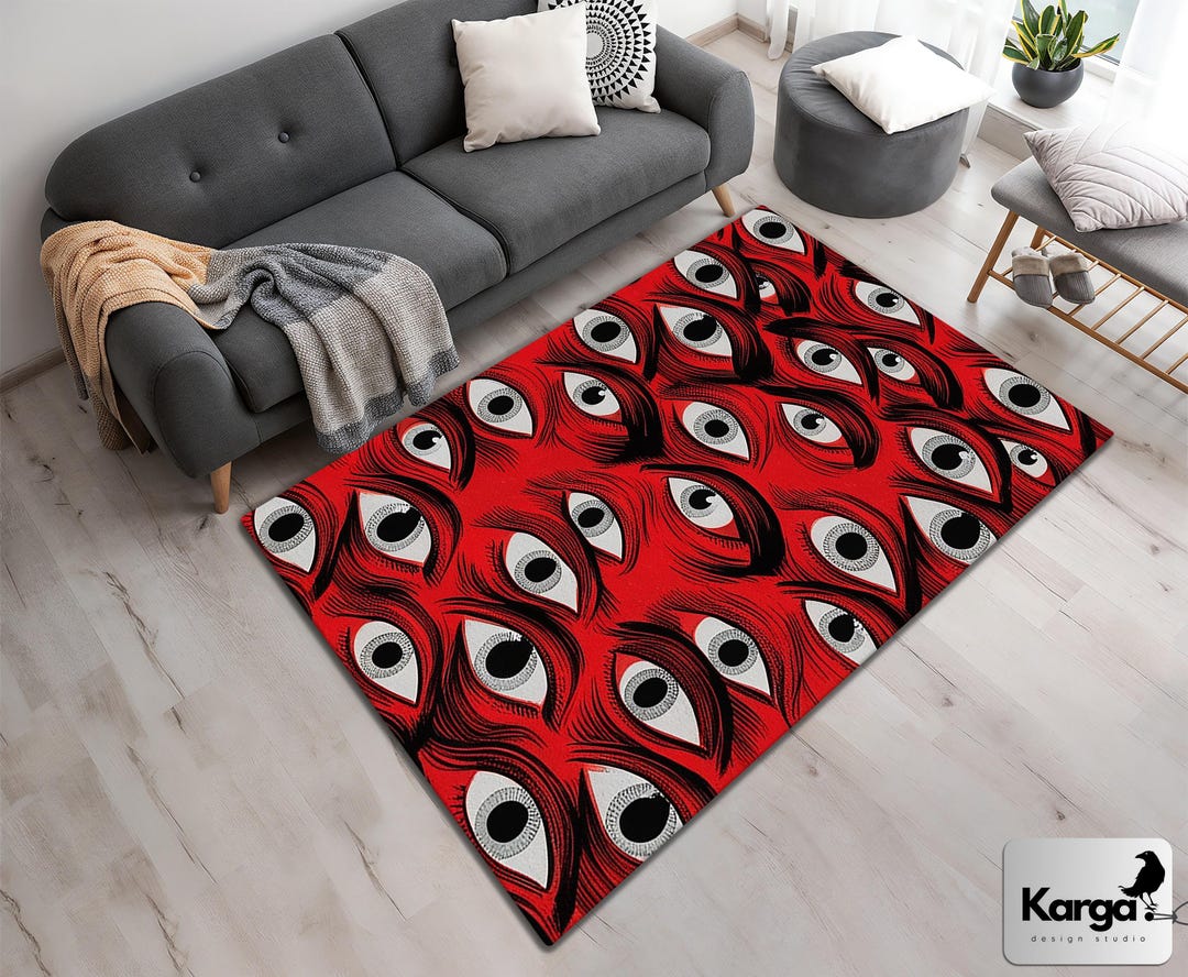 Horror Scare Eye Rug, Gothic Rugs, Fantastic Rug, Modern Rug, Outdoor ...
