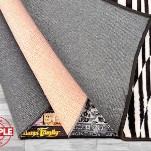 Checkered Rug, Black Border on Check Pattern Nonslip Area Rug, Black ...