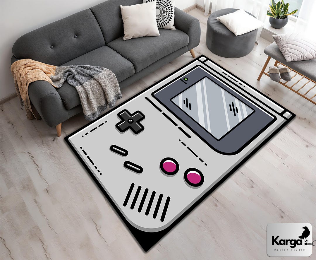 Retro Gameboy Rug, Game Console Rug, Gamer Rug, Game Room Rug, Home ...