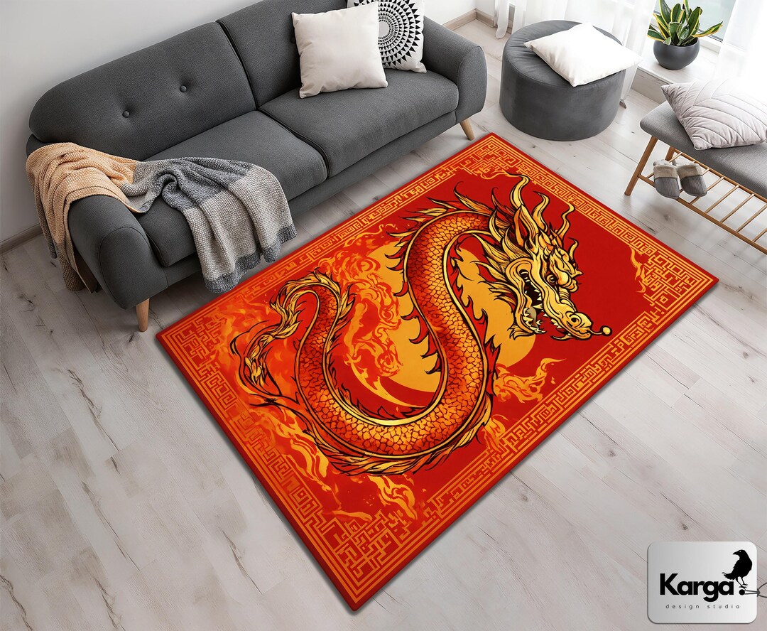 Chinese Dragon Rugs, Asian Dragon Pattern Rug, Japanese Dragon Rug ...