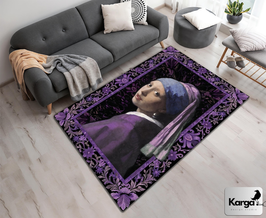 Girl With A Pearl Earring Rug, Famous Painting Rug, Creative Rug ...