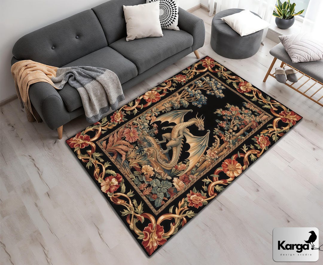 Forest Spirit Area Rug, Dark Cottagecore Gothic Book Nook Decor, Fairy ...