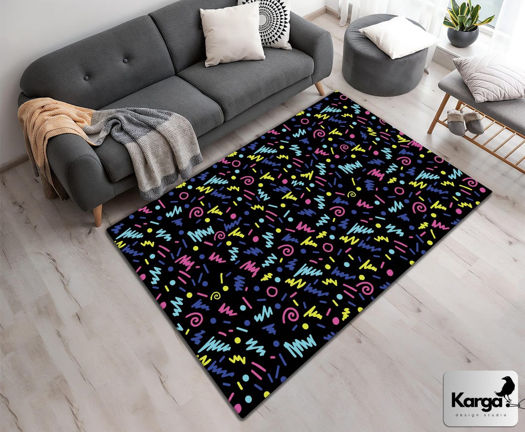 Arcade Gaming Rug, Arcade Rug, Arcade Game Room Rug, Arcade Pattern Rug ...