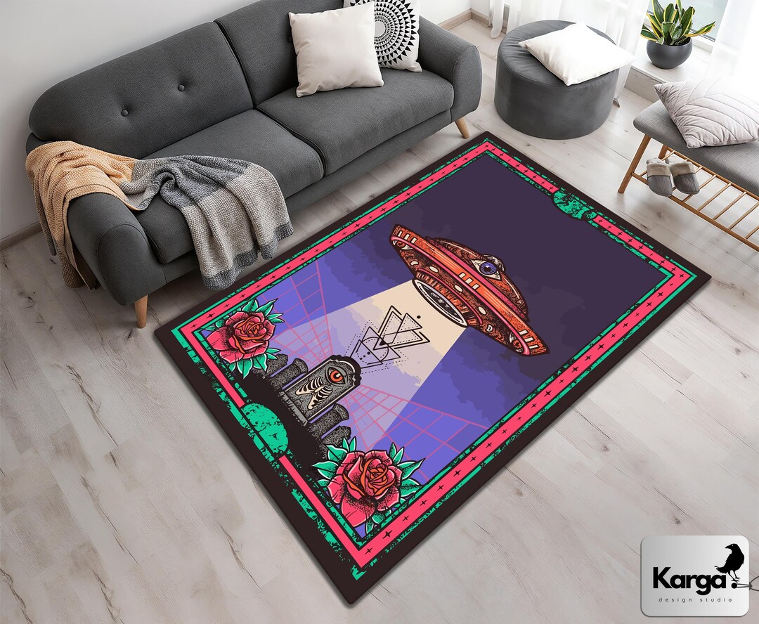Ufo Rug, Alien Rug, Alien Decor Rug, I Want to Believe Rug, Gothic ...