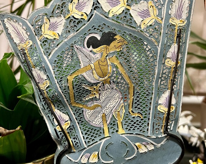 Javanese Wayang Kulit Fan | Indonesian Shadow Puppet Art| Bone Handle ...