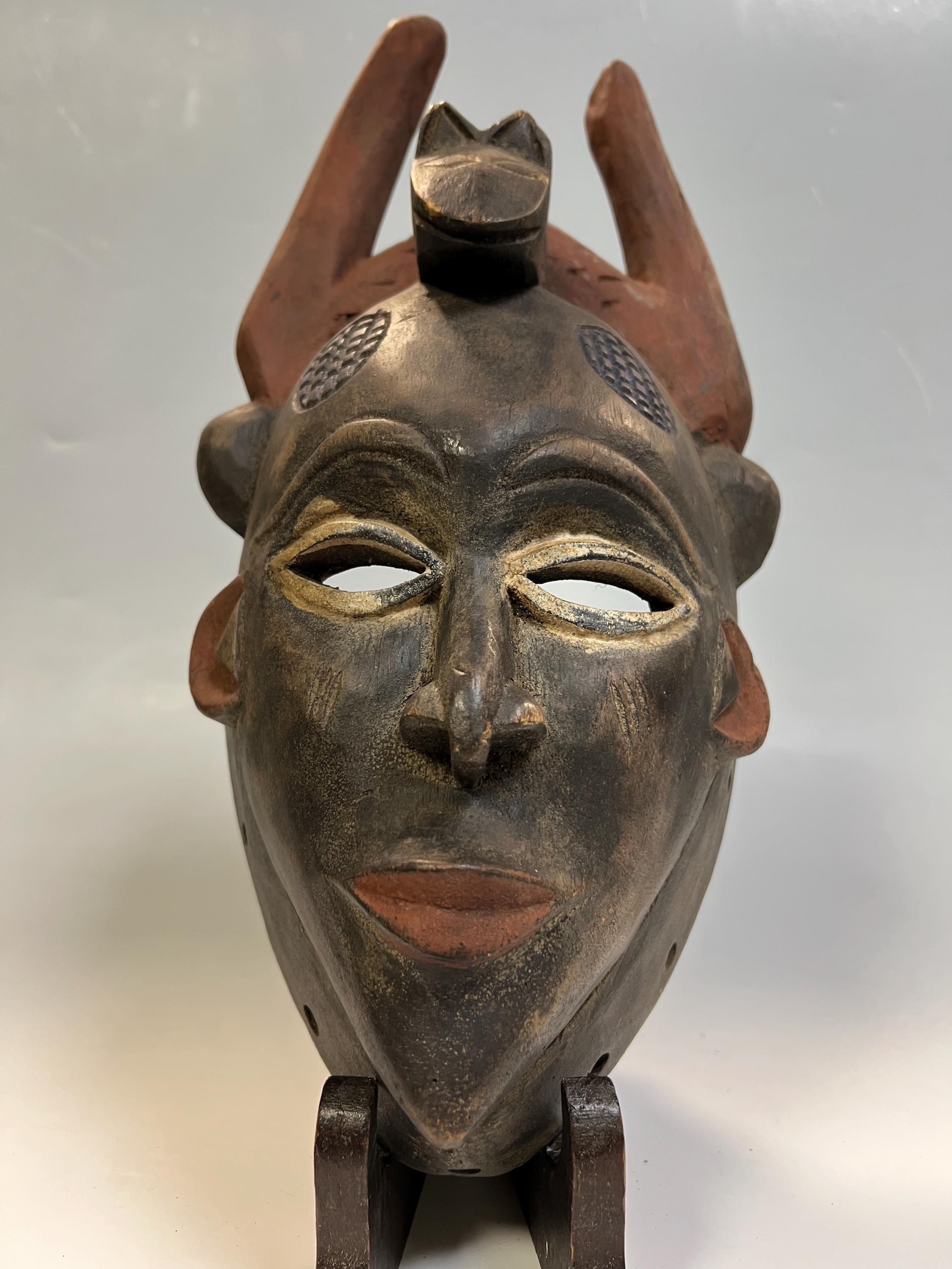 Punu Tribal Mask | With Animal Crest | Handcrafted Original Vintage ...