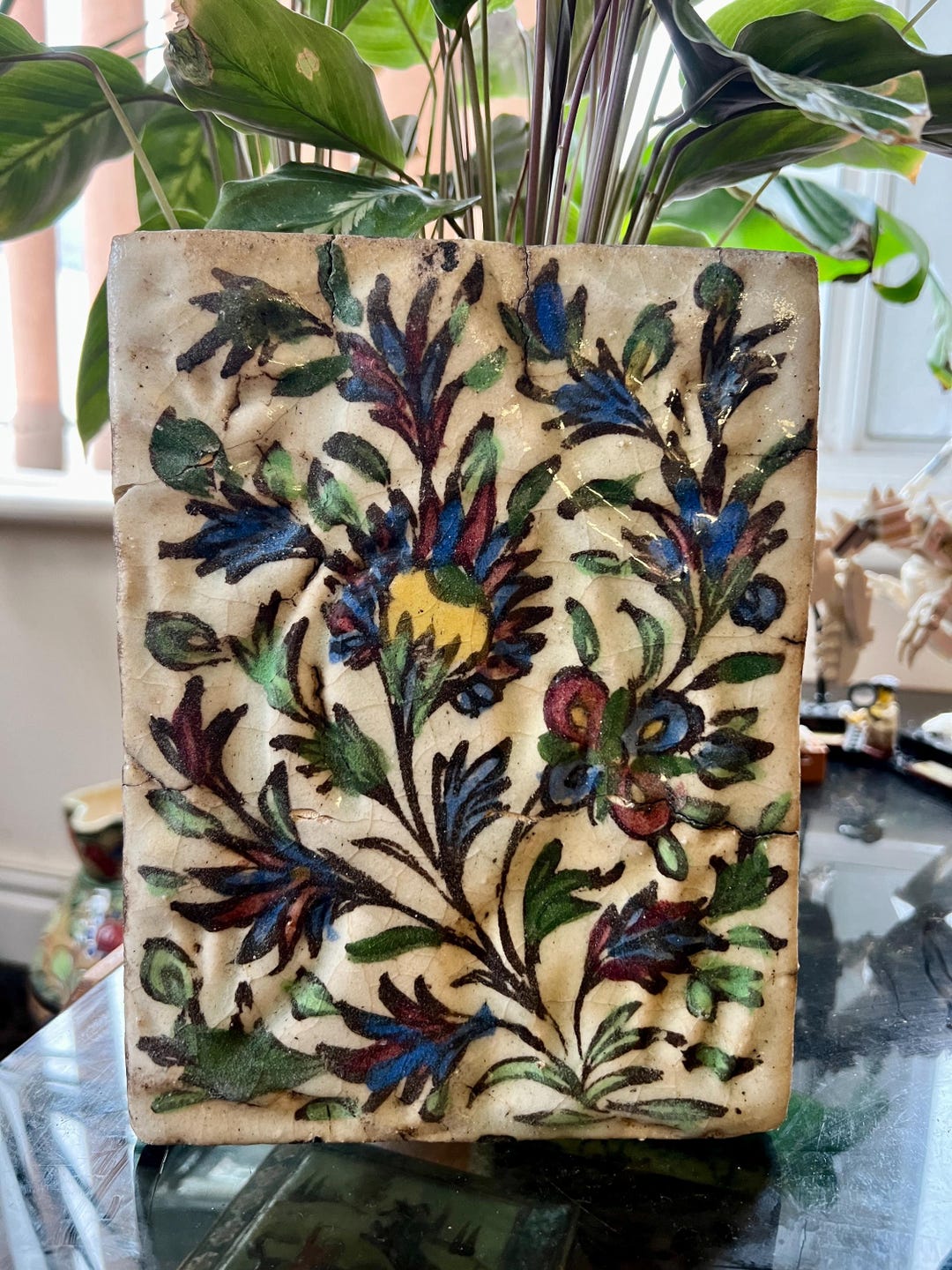 Persian Floral Scrolls Tile | Qajar Period Art | Glazed Ceramic History ...