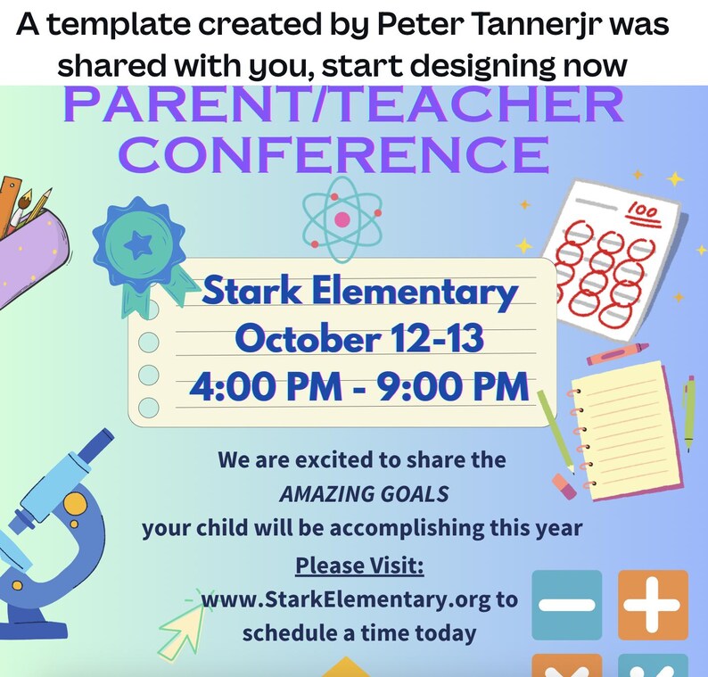 Editable Parent Teacher Conference Template for Elementary School - Etsy