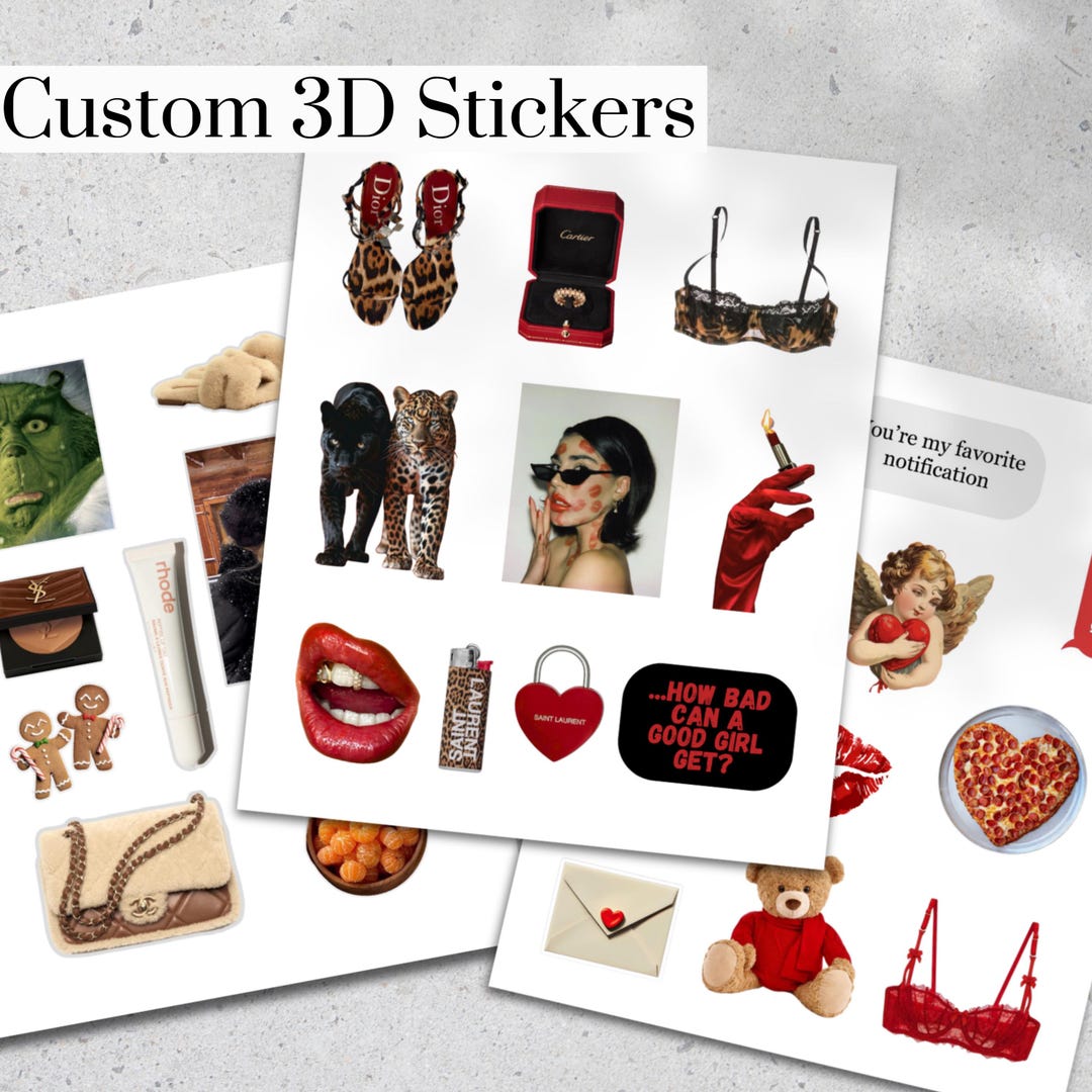 20 Custom 3D Stickers, Create Your Own Design, Personalized 3D Epoxy ...
