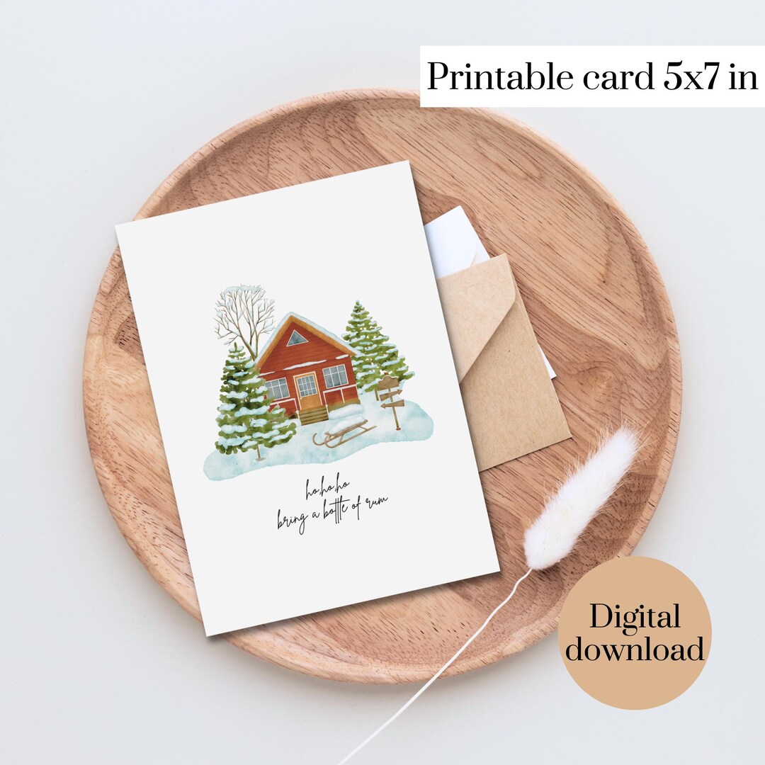 Christmas Home Card, Vintage Christmas, Digital Download, Printable ...