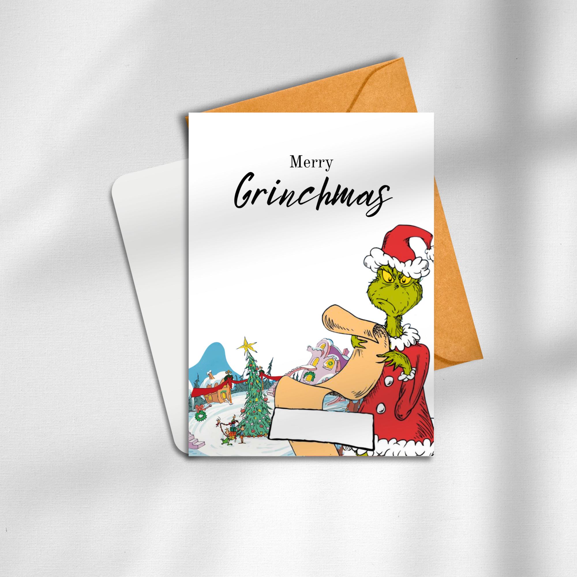 Digital Christmas Cards, Grinch, Merry Grinchmas, Printable, PDF - Etsy