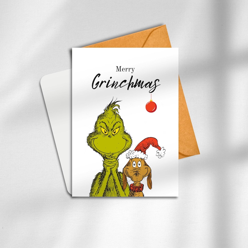 Digital Christmas Cards, Grinch, Merry Grinchmas, Printable, PDF - Etsy
