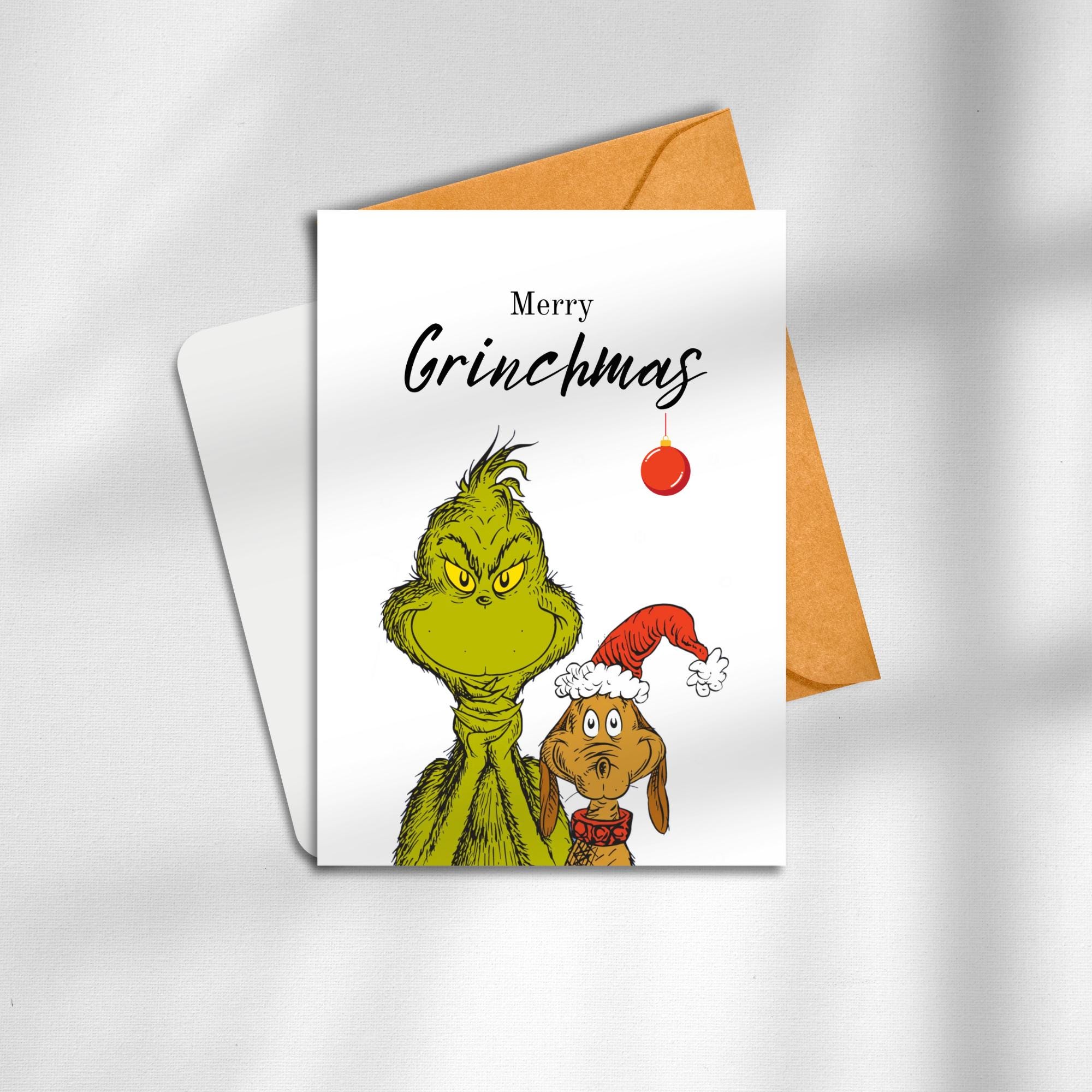 Digital Christmas Cards, Grinch, Merry Grinchmas, Printable, PDF - Etsy
