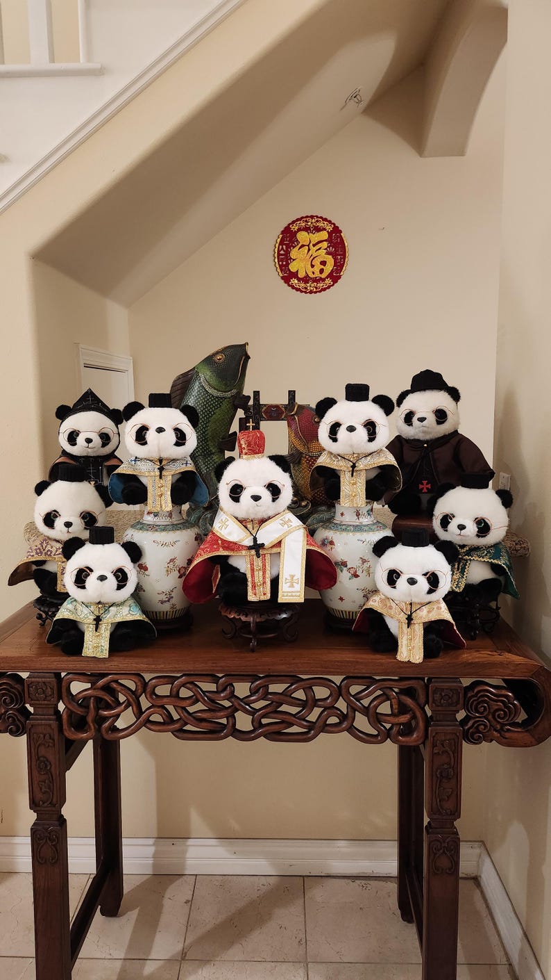 HANDMADE Orthodox Stuffed Animal Panda 飞飞 Great Schema Monk W/miniature ...