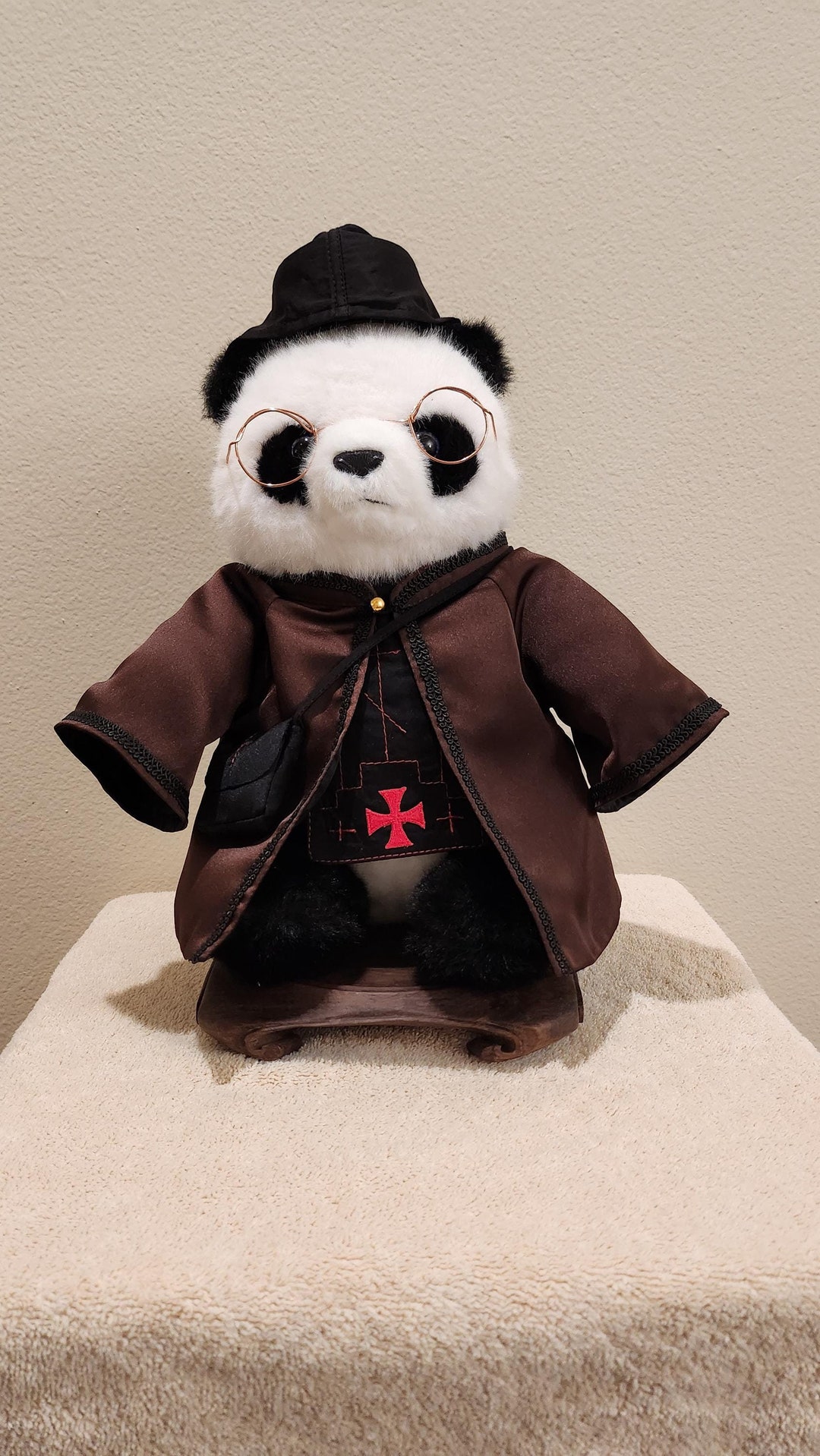 HANDMADE Orthodox Stuffed Animal Panda 贝贝 Great Schema Monk W/miniature ...