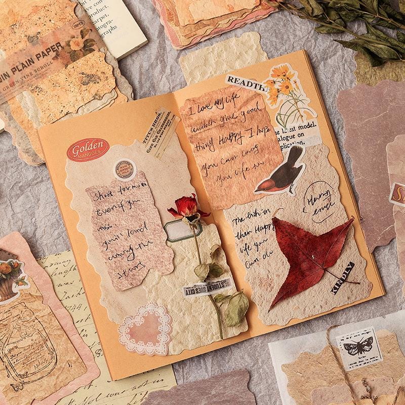 28 Pcs Pressed Flower Texture Paper Set | Handmade-look Paper Ephemera ...