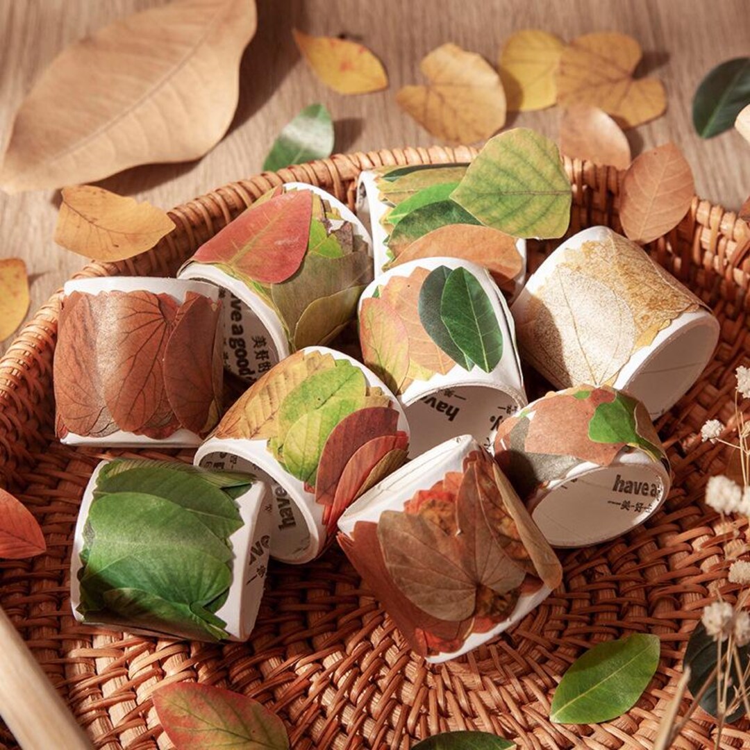 1 Roll Realistic Bauhinia & Bodhi Leaf Tapes – Transparent PET Autumn ...