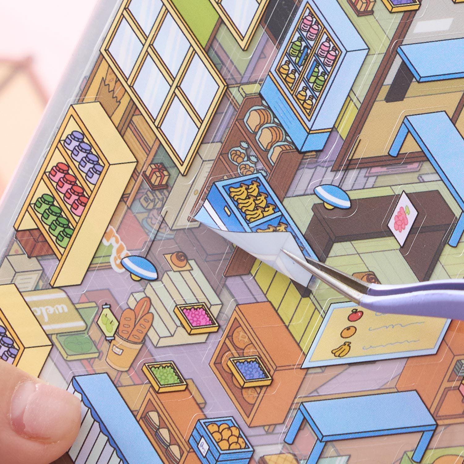 20 Kawaii 3D Isometric Scene Sticker Book | 29 Pcs PET Sticker Sheets ...