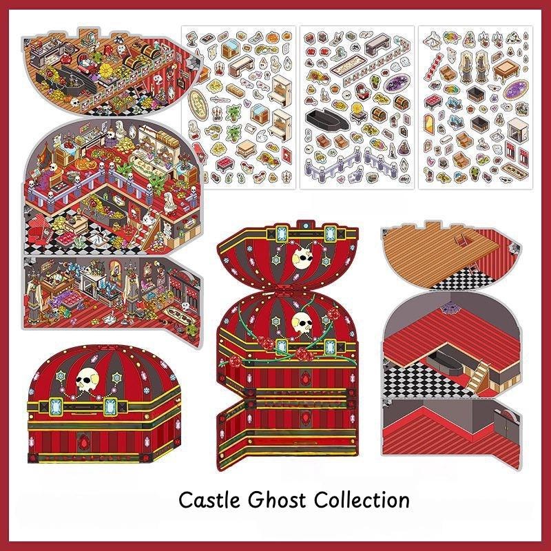 3D Deco Scene Stickers Set | Ghost Hotel Sweetheart Clinic Ancient ...