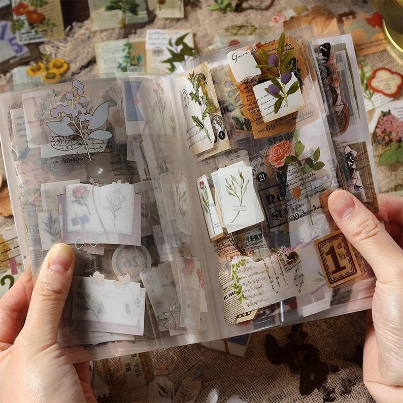 150 Pcs Vintage Aesthetic Stickers Pack | Retro Ephemera Collection for ...