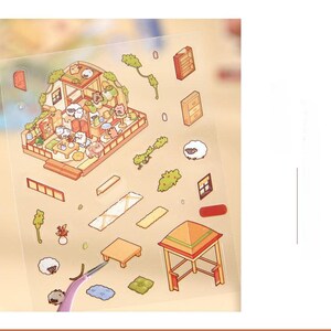 Mini 3D Room Scene Sticker Book | Cute Animal House DIY, Isometric ...