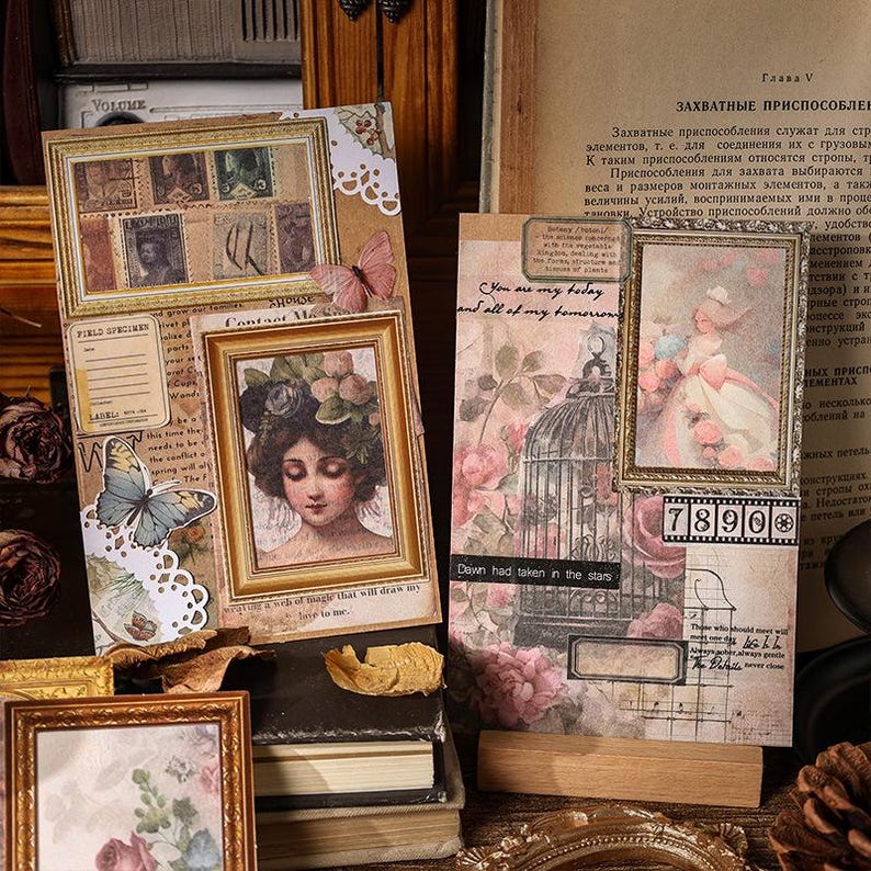 30 Pcs Vintage Frame Sticker Set – Shadows, Memories, Cherish ...