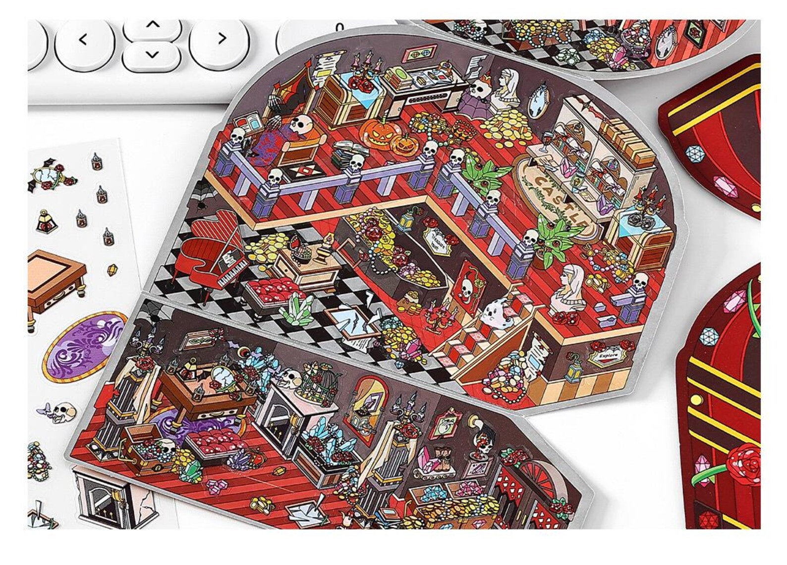 3D Deco Scene Stickers Set | Ghost Hotel Sweetheart Clinic Ancient ...