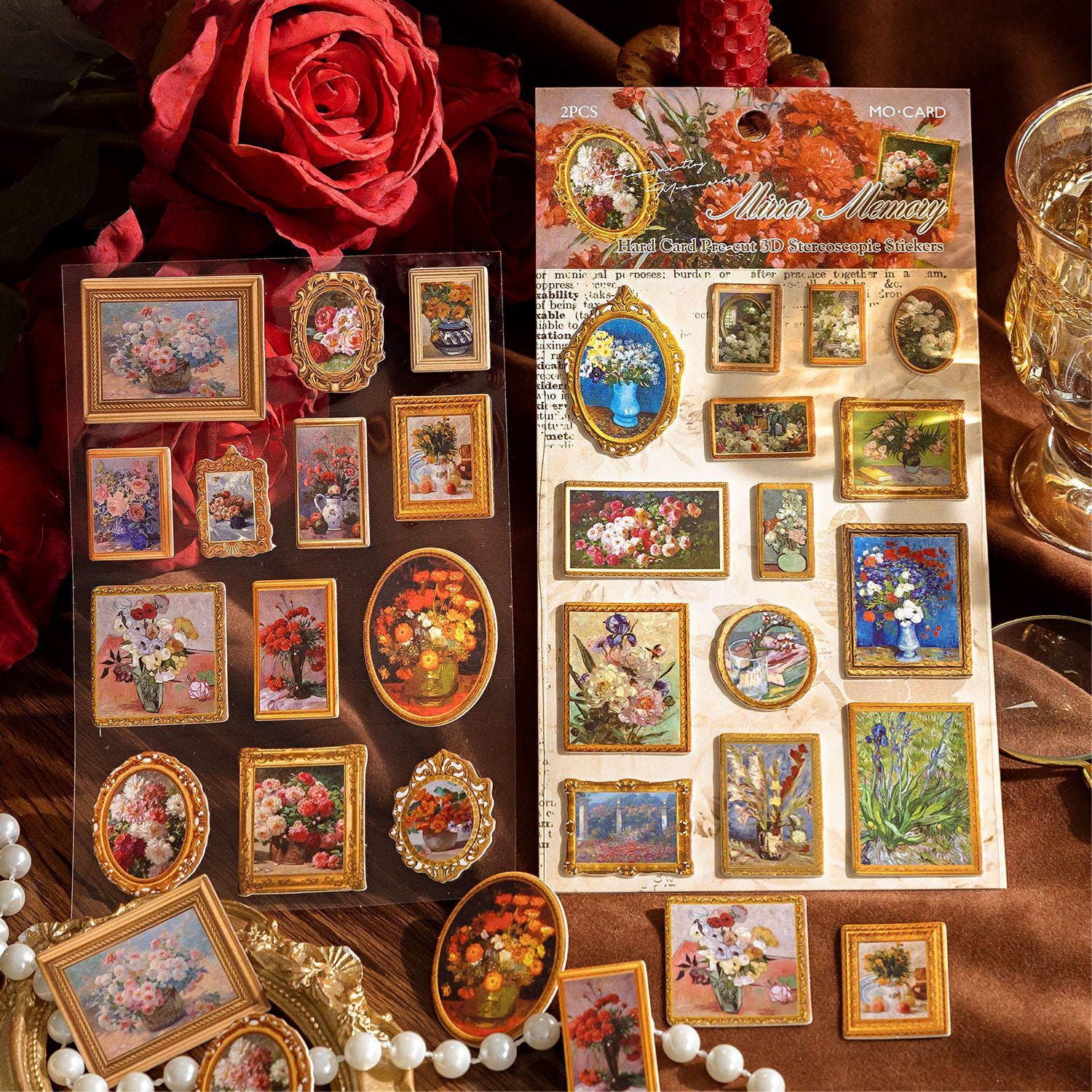 25 Pcs Famous Painting Museum PET Stickers | Van Gogh, Retro Women ...