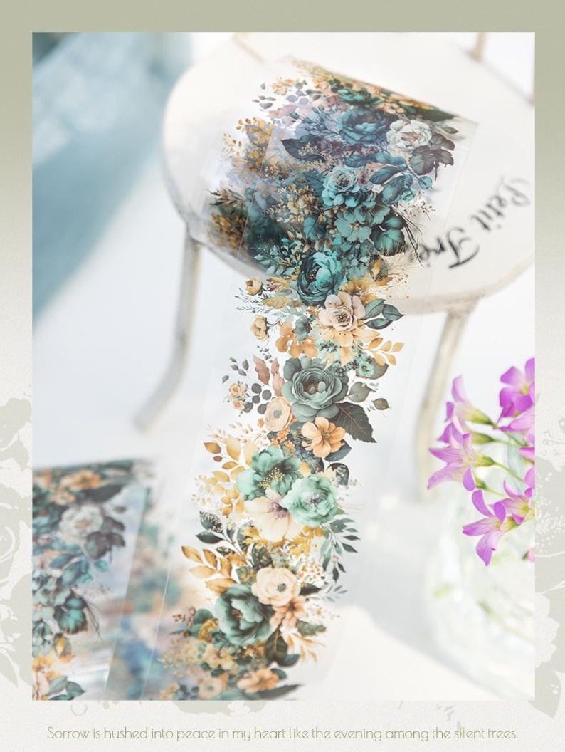 Flower Laser Tape | Sparkly PET Border Sticker Roll for Journals ...