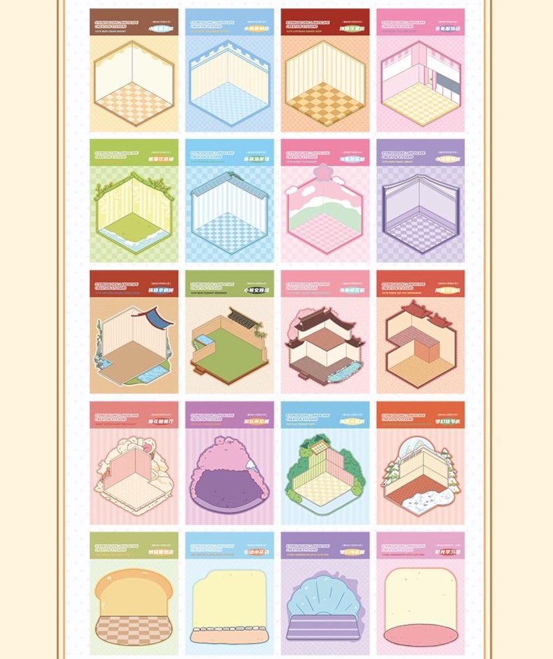 20 Kawaii 3D Isometric Themes Sticker Book | 30 PET Sticker Sheets ...