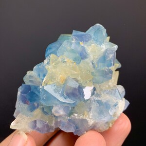 Natural Blue Colour Rare Celestine Crystal With Calcite Combined ...