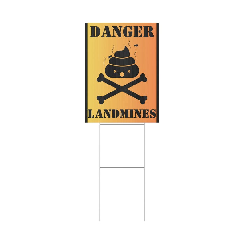 Dog Poop Warning Plastic Yard Sign 18x24, Caution Dog Waste Sign ...