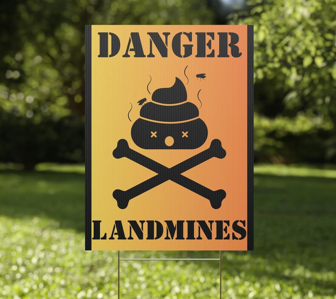 Dog Poop Warning Plastic Yard Sign 18x24, Caution Dog Waste Sign ...