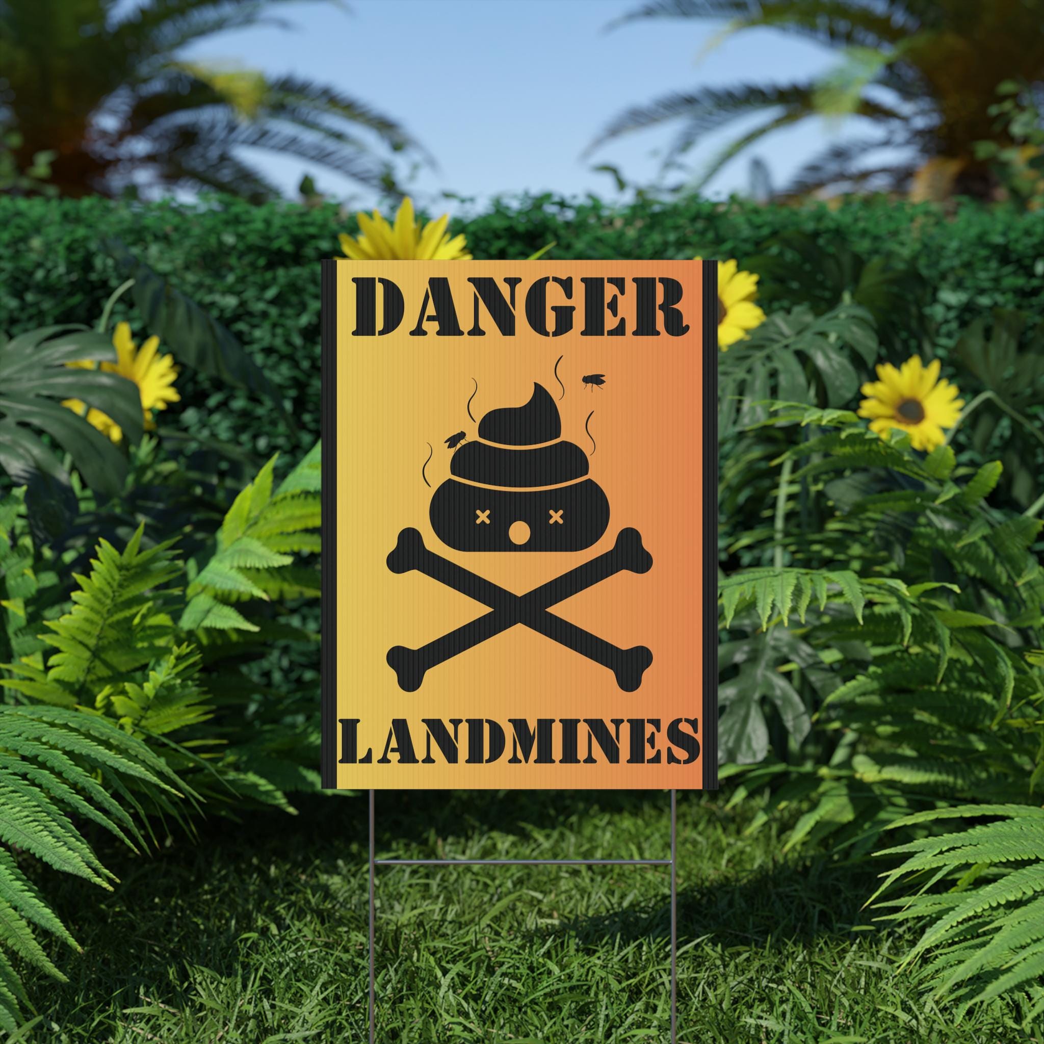 Dog Poop Warning Plastic Yard Sign 18x24, Caution Dog Waste Sign ...