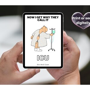 Funny Cheeky Hospital Gown ICU Get Well Soon Card, Digital Template ...