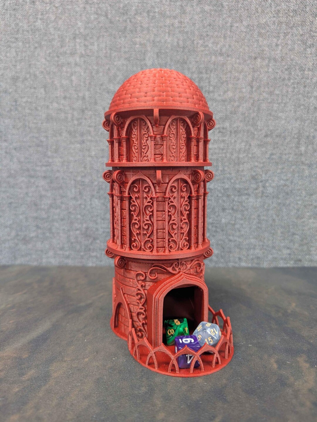 Gothic Dice Tower Design Pattern Stone Printed Game Accessory Tabletop ...