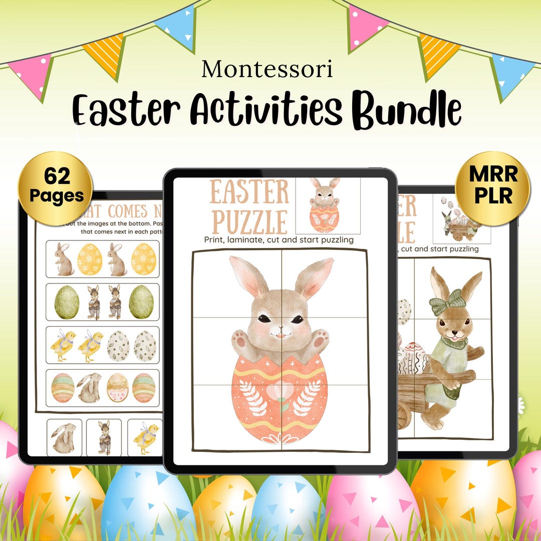 Easter Activities Bundle: 62-page Printable Games & Puzzles (PLR MRR ...