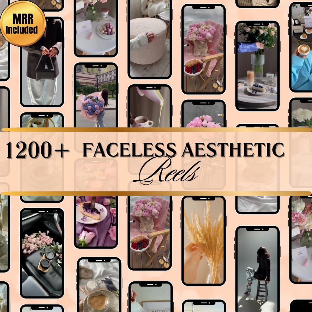 1200 Faceless Aesthetic Videos for Instagram Reels, Minimalist Faceless ...