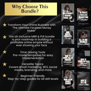 Ultimate Faceless Money Maker, MRR PLR Bundle, Faceless Digital Marketer, MRR Guide Faceless ...