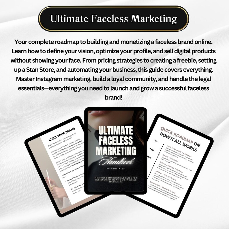 Ultimate Faceless Money Maker, MRR PLR Bundle, Faceless Digital Marketer, MRR Guide Faceless ...