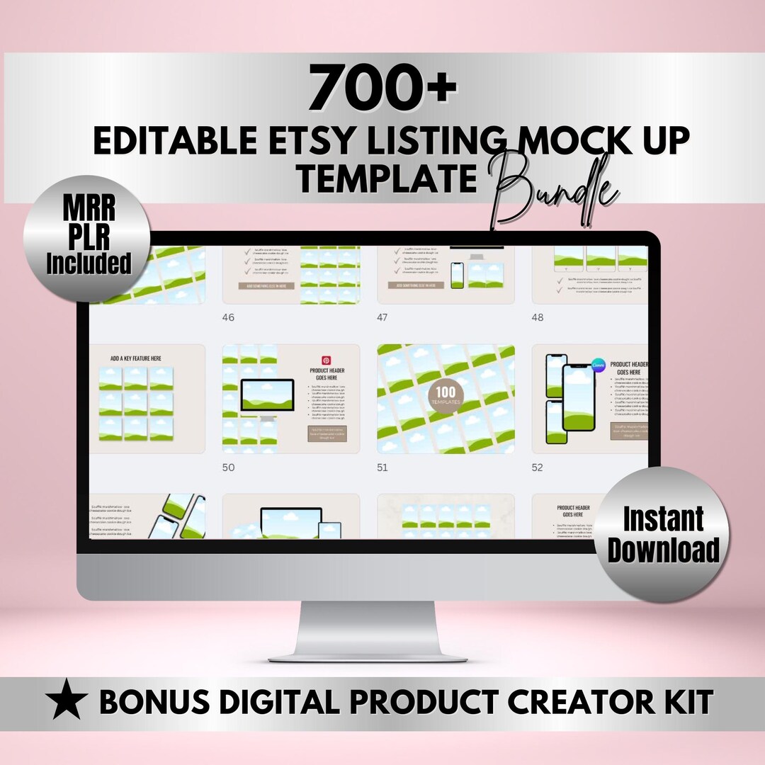 700+ Etsy Listing Mockup Templates: Canva Editable, PLR MRR (digital ...