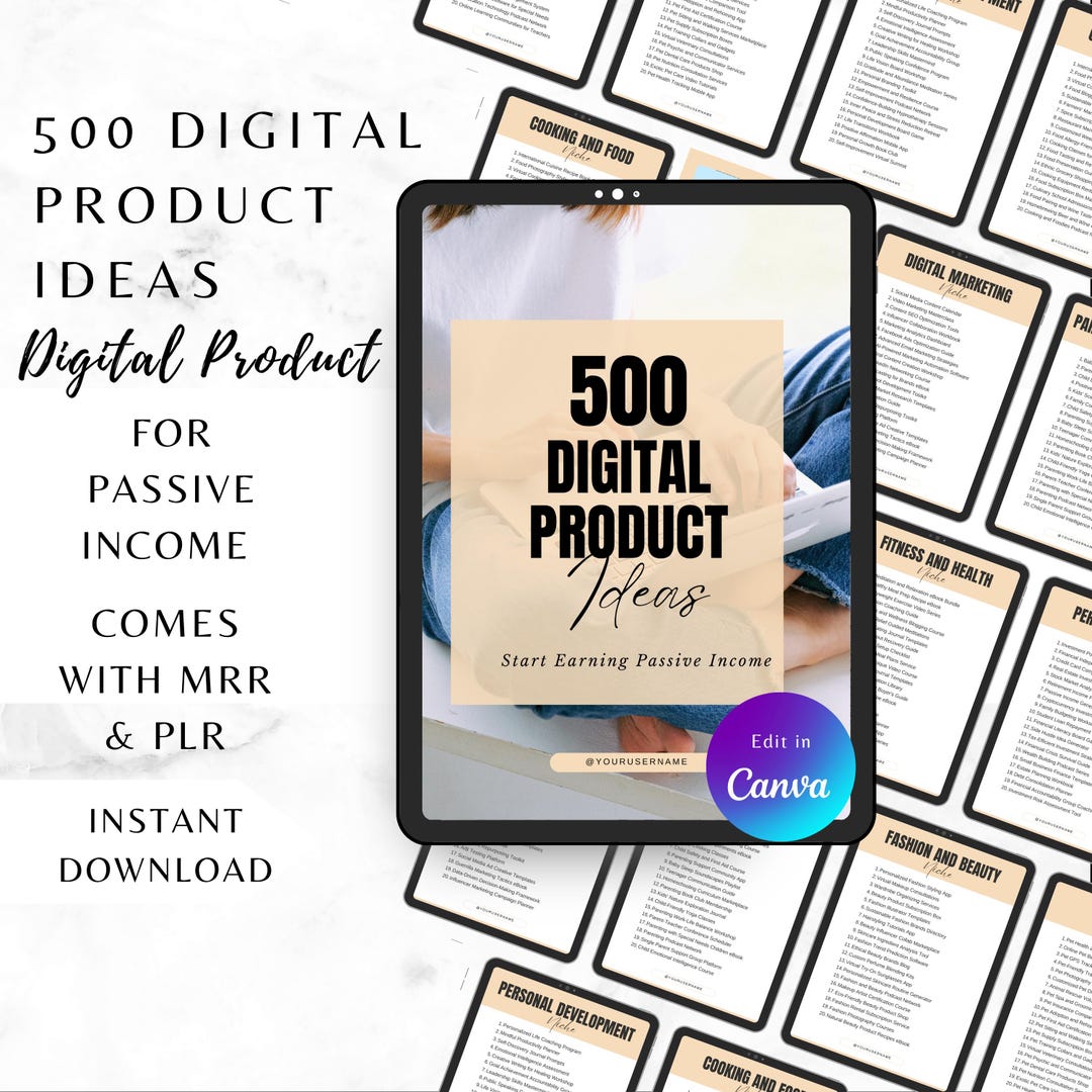500 Digital Product Ideas for Passive Income, With Master Resell Rights ...