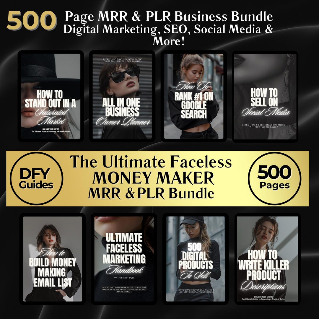 Ultimate Faceless Money Maker, MRR PLR Bundle, Faceless Digital ...