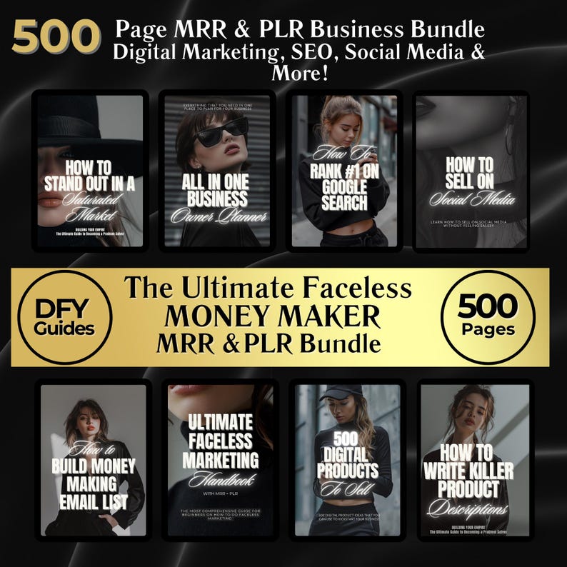 Ultimate Faceless Money Maker, MRR PLR Bundle, Faceless Digital ...