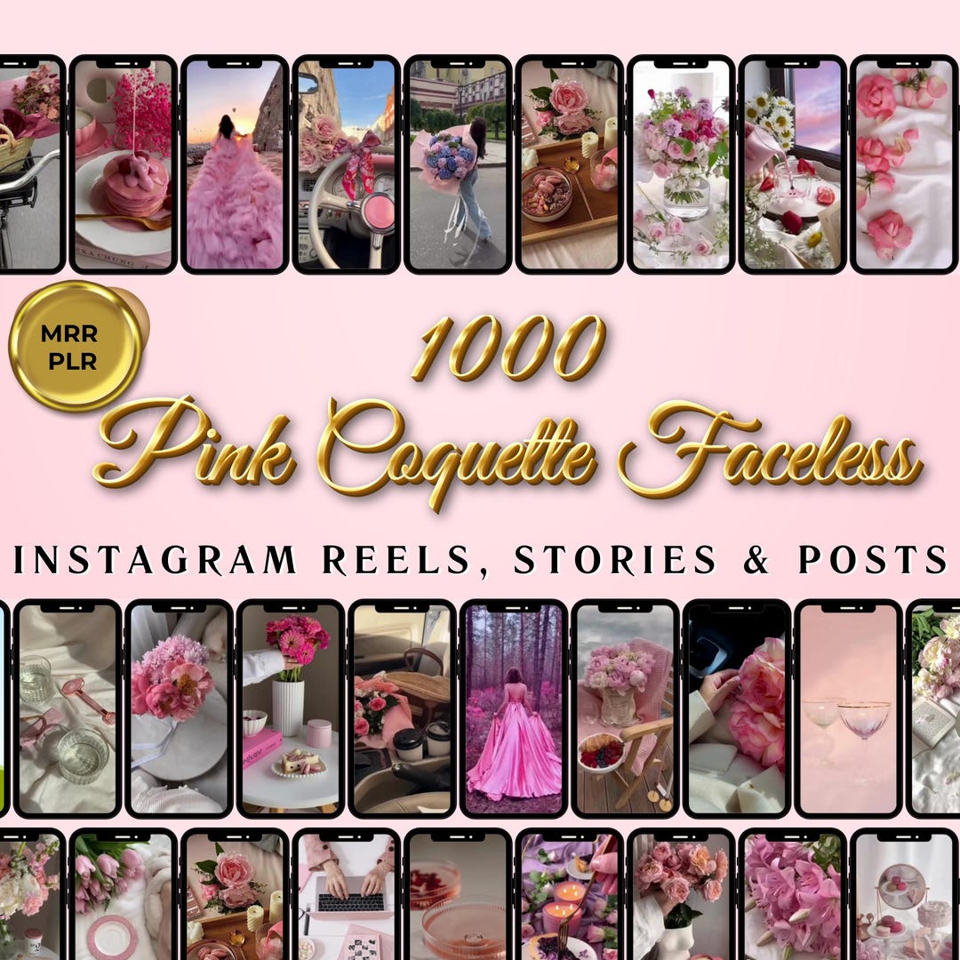 Pink Coquette Instagram Reels: 1000+ Faceless Videos (MRR & PLR) - Etsy