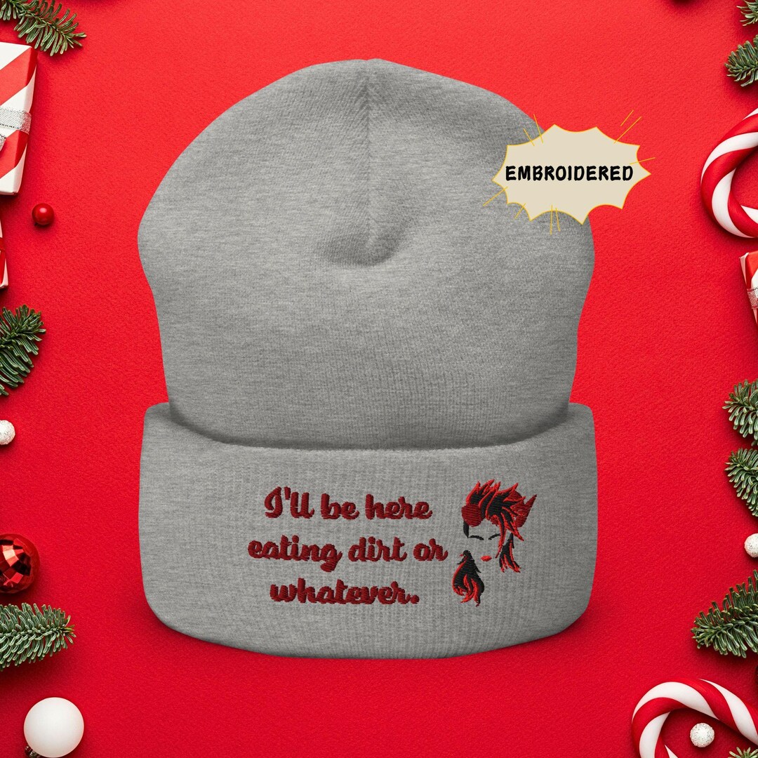 Karlach Eating Dirt Embroidered Beanie Karlach Gift Merch Gift for Her ...