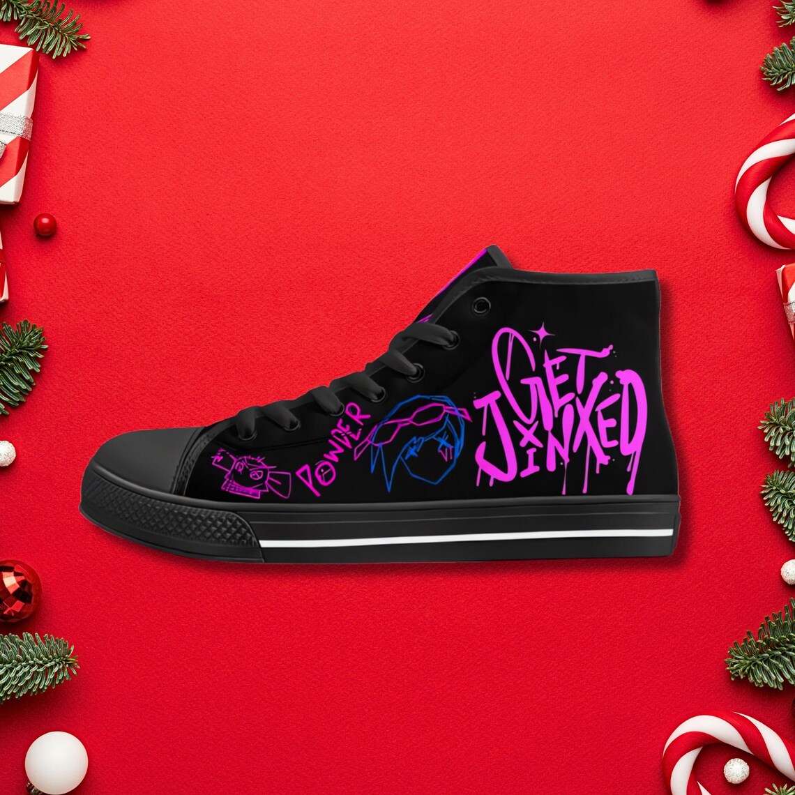 Arcane Get Jinxed Custom Canvas High Top Shoes Arcane Gift Merch Gift ...